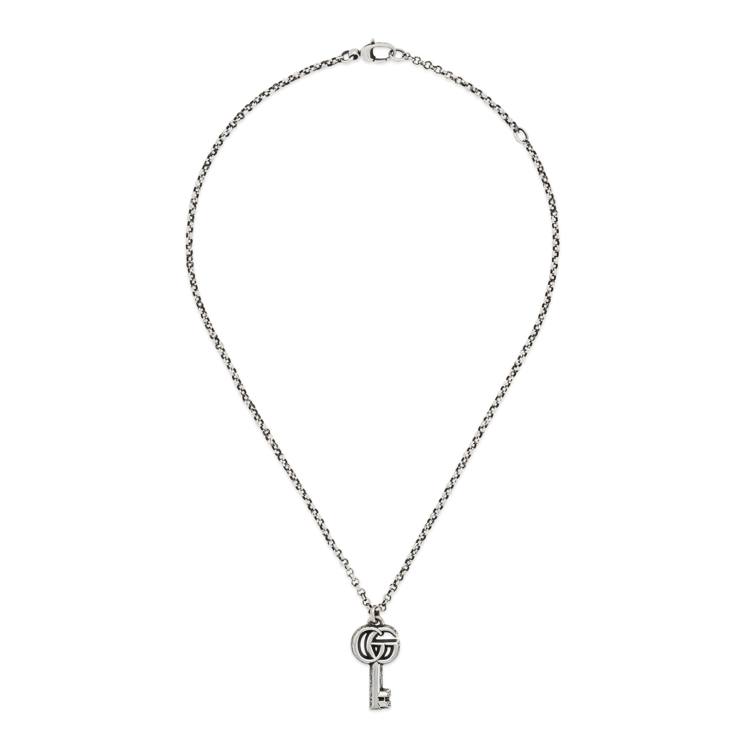925银GG Marmont系列钥匙吊坠项链 -古驰GUCCI中国官方网站